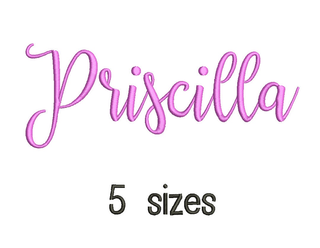 SALE** Priscilla Embroidery Font 5 Sizes Machine BX Embroidery Fonts Alphabets Embroidery ...