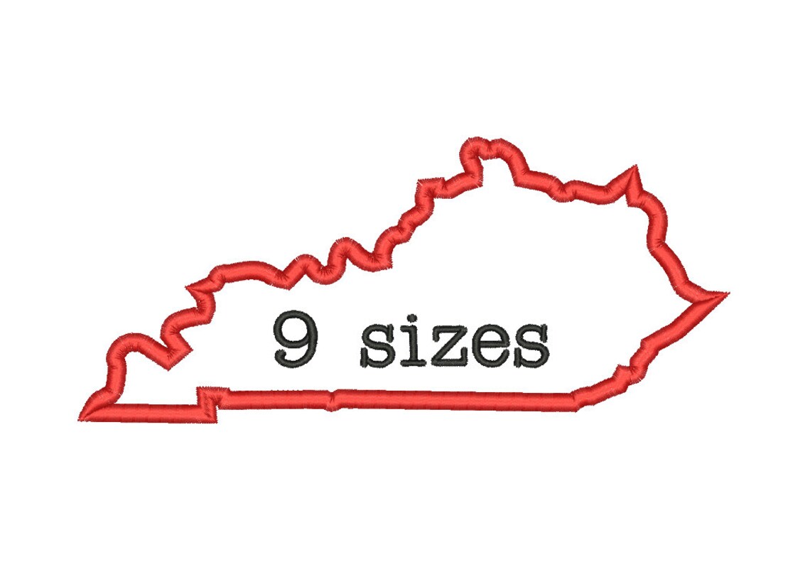 SALE** 9 Sizes Kentucky State Appliqué Embroidery Machine Embroidery ...