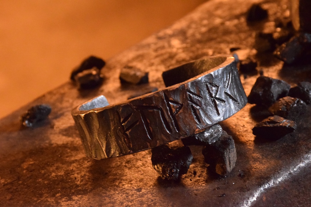 Personalized Rune Bracelet - Viking Rune Bracelet - Forged Bracelet ...