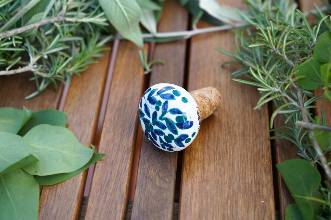 Set 4 Italian Ceramic Stopper for Bottle of Wine or Liquor. Hand ...