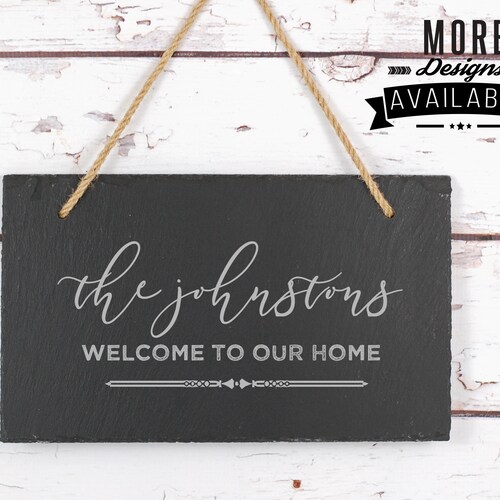 Laser Engraved Slate Door Sign Housewarming Gift Idea New | Etsy