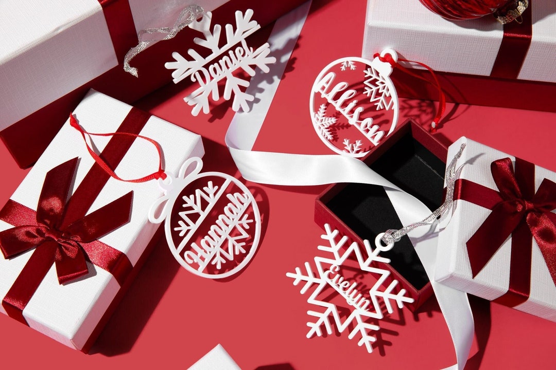 Personalized Christmas Name Ornament, Snowflake Ornament, Custom Name ...