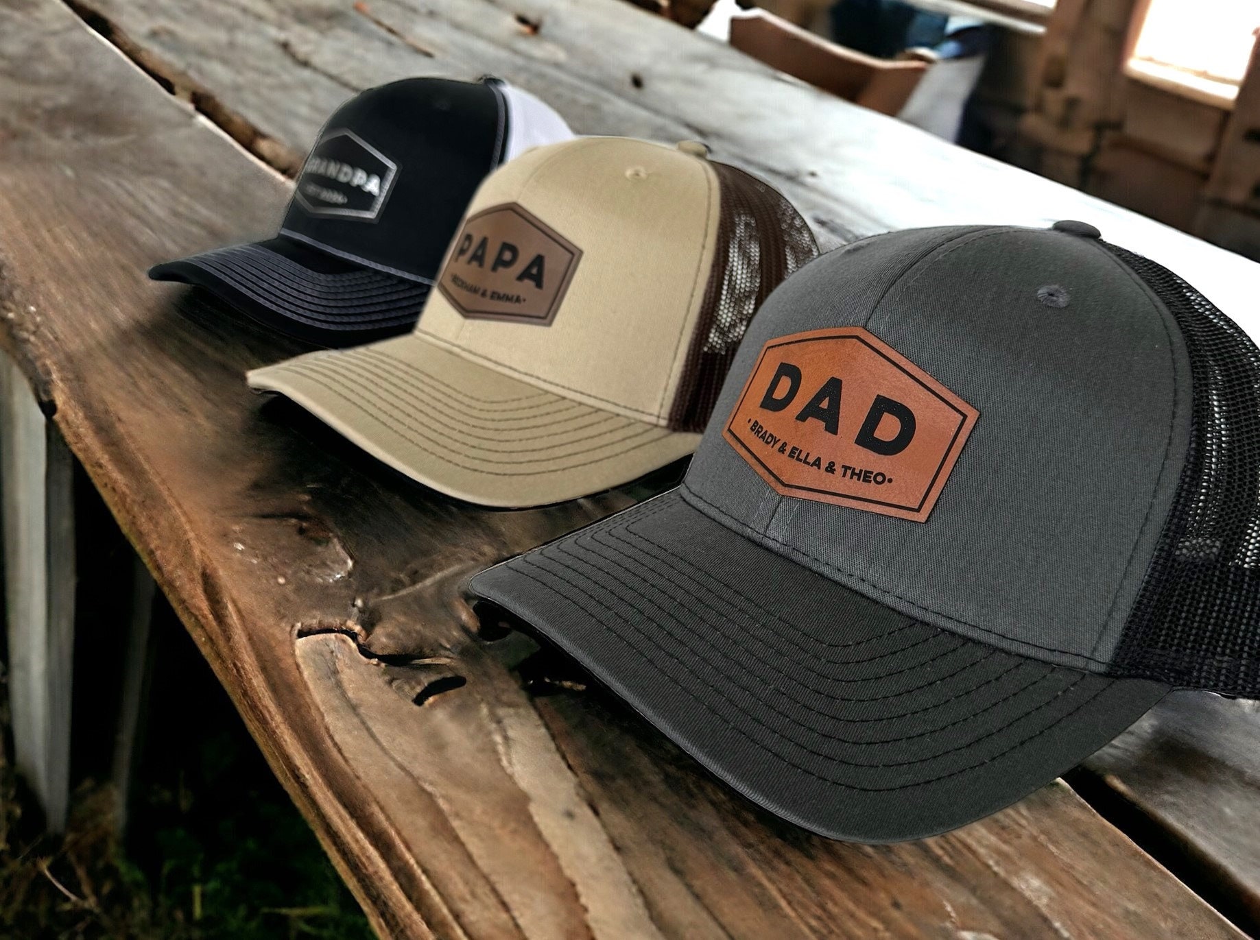 Custom Patch Hat for Dad - Leather Patch Hat - Gift for Dad - Dad ...