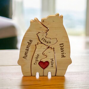Personalized Family Name Bear Puzzle, Valentine Gift, Gifts for Mom ...