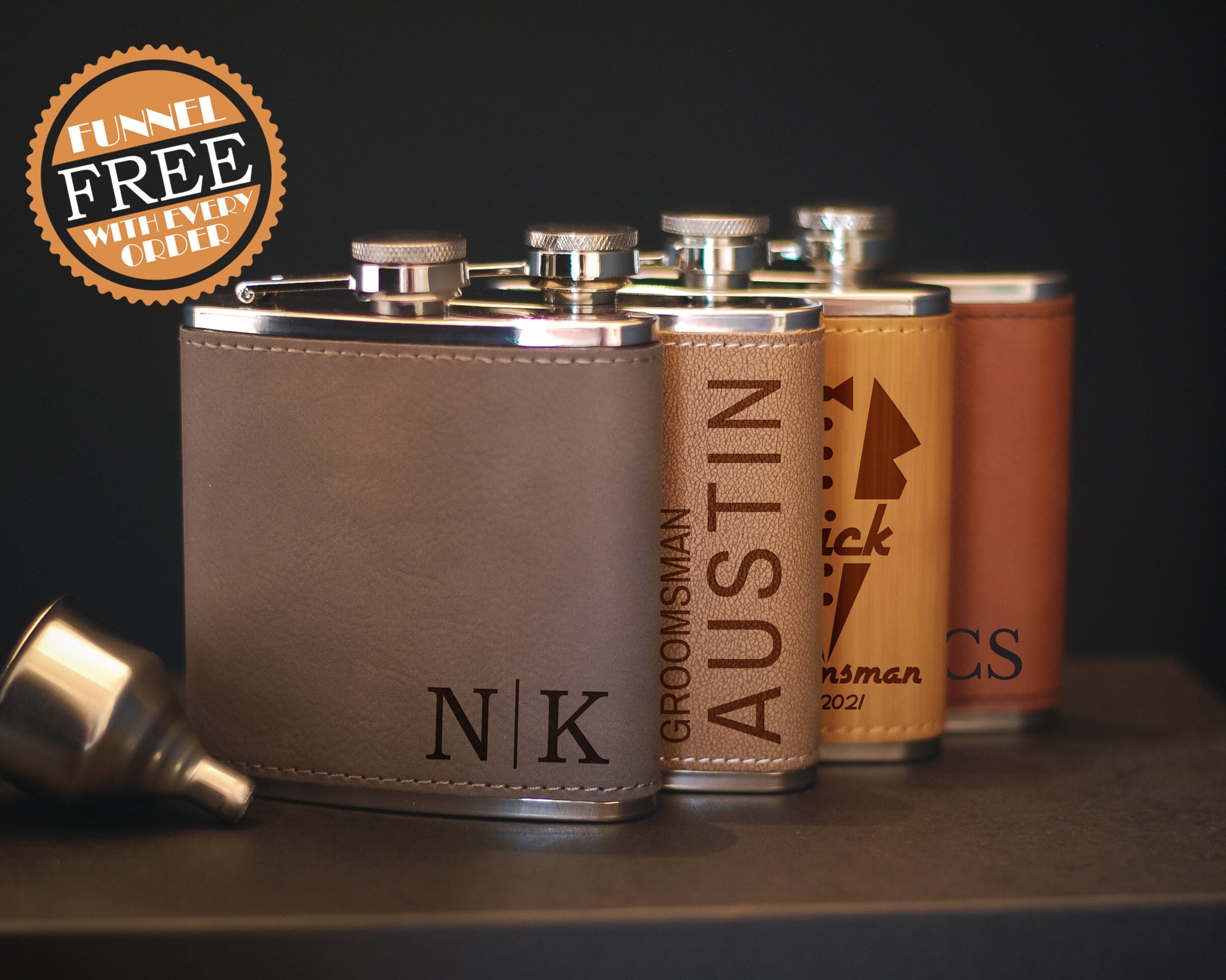 Custom Groomsman Flask Set, Gift for Groomsman, Groomsmen Proposal Gift ...