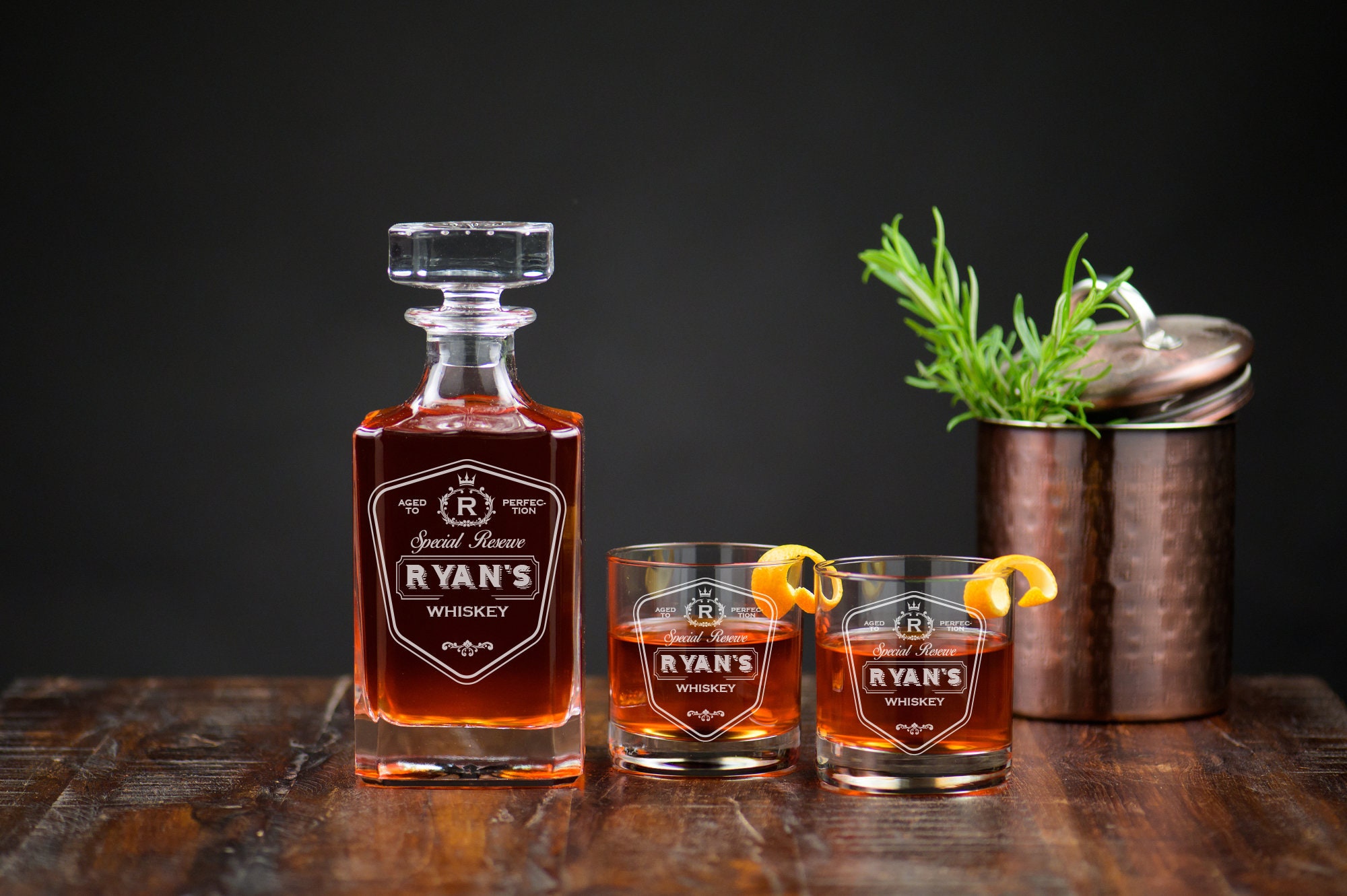 Personalized Decanter Glass Decanter Whiskey Decanter - Etsy