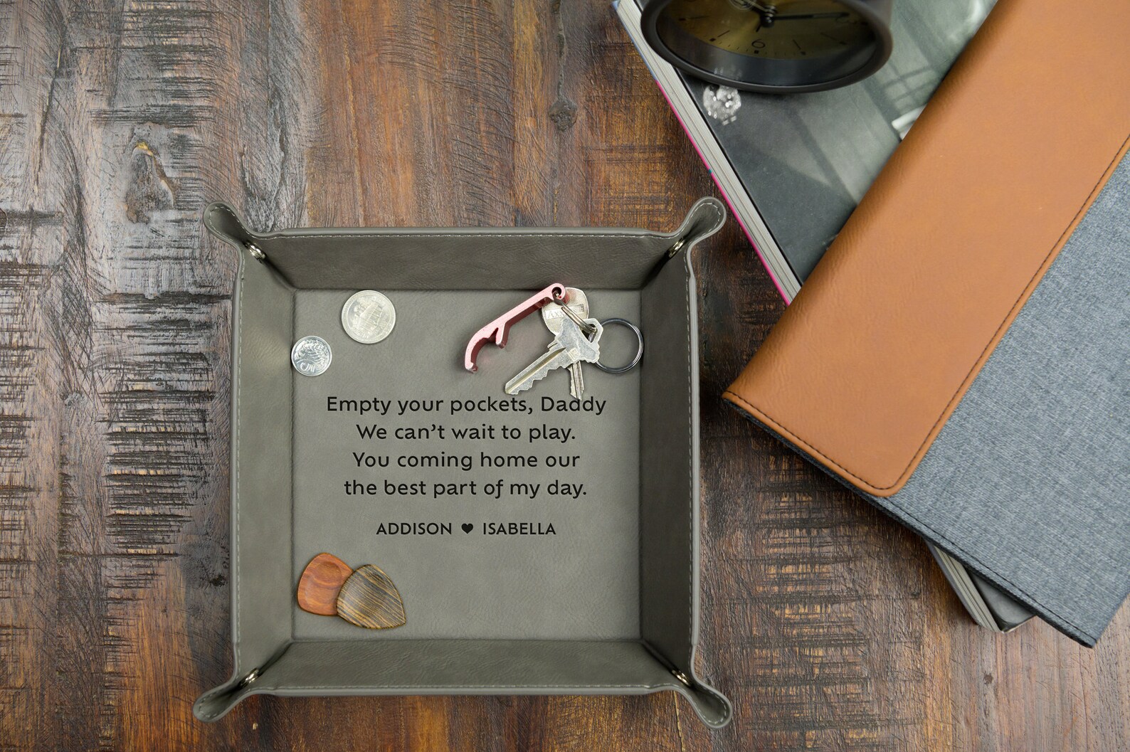 Empty Your Pockets Daddy Tray, Personalized Gift for Dad, Custom Valet ...
