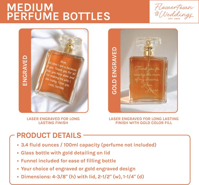 Custom Engraved Bridal Perfume Bottle, Personalized Bridal Shower Gift ...