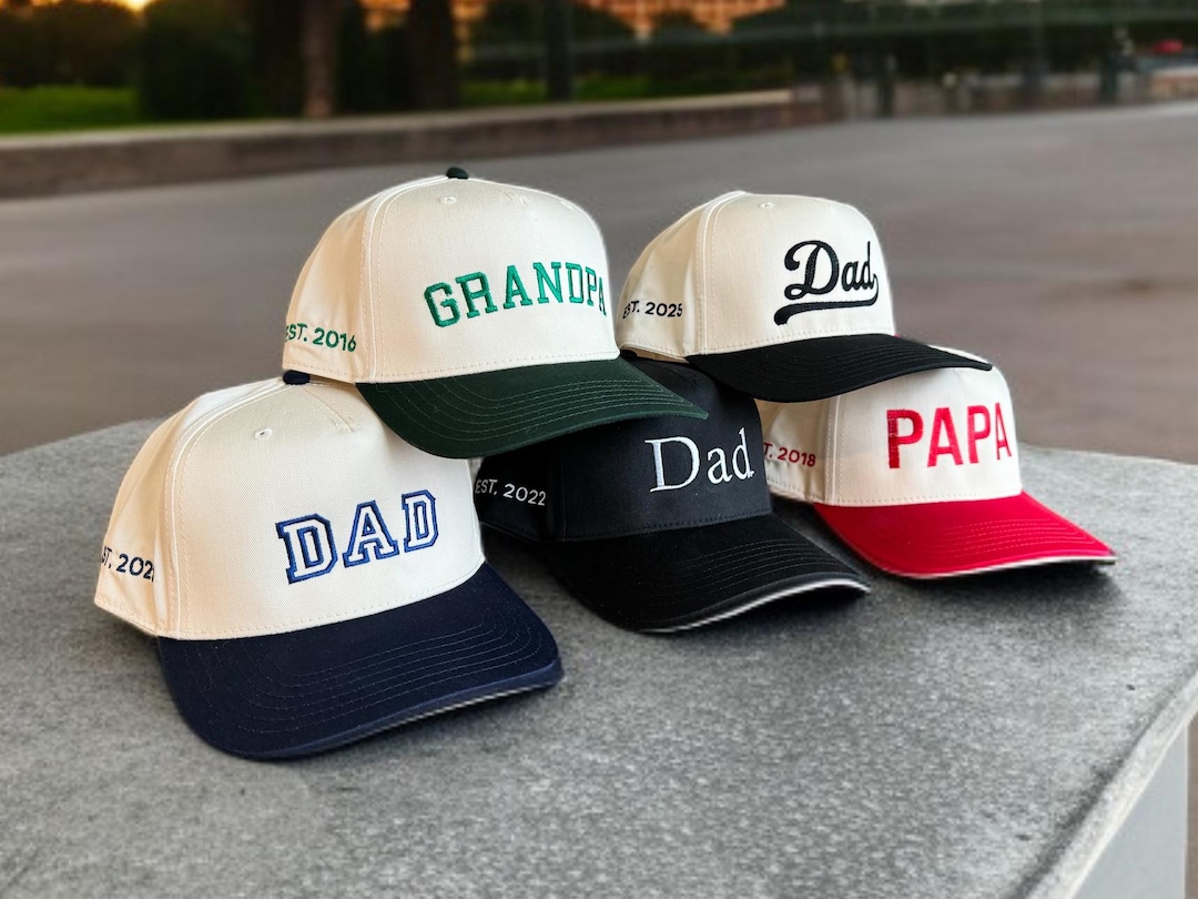 Personalized Embroidered Dad Hat - Custom Embroidered Cap With Date ...