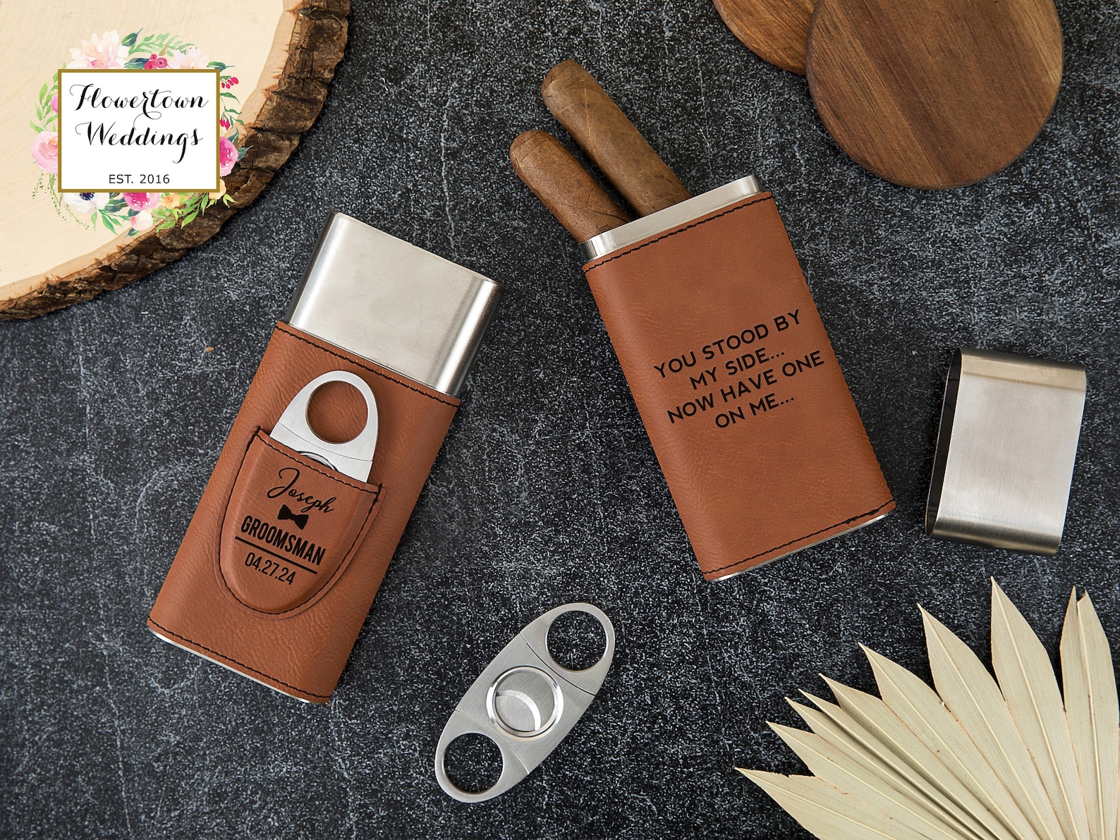Personalized Cigar Case Cigar Holder With Cutter Groomsmen - Etsy