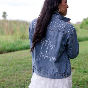 Bride Denim Jacket, Embroidered Mrs. Wedding Jacket, Bachelorette Party ...