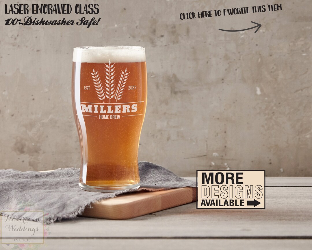 Engraved Beer Glass, Personalized Beer Glass,etched Drinking Glass ...