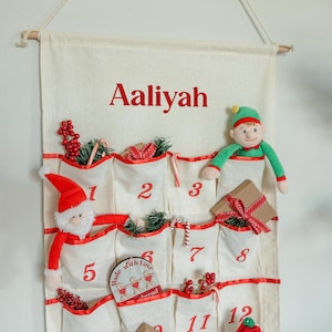 Christmas Advent Calendar, Embroidered Advent Calendar, Christmas ...