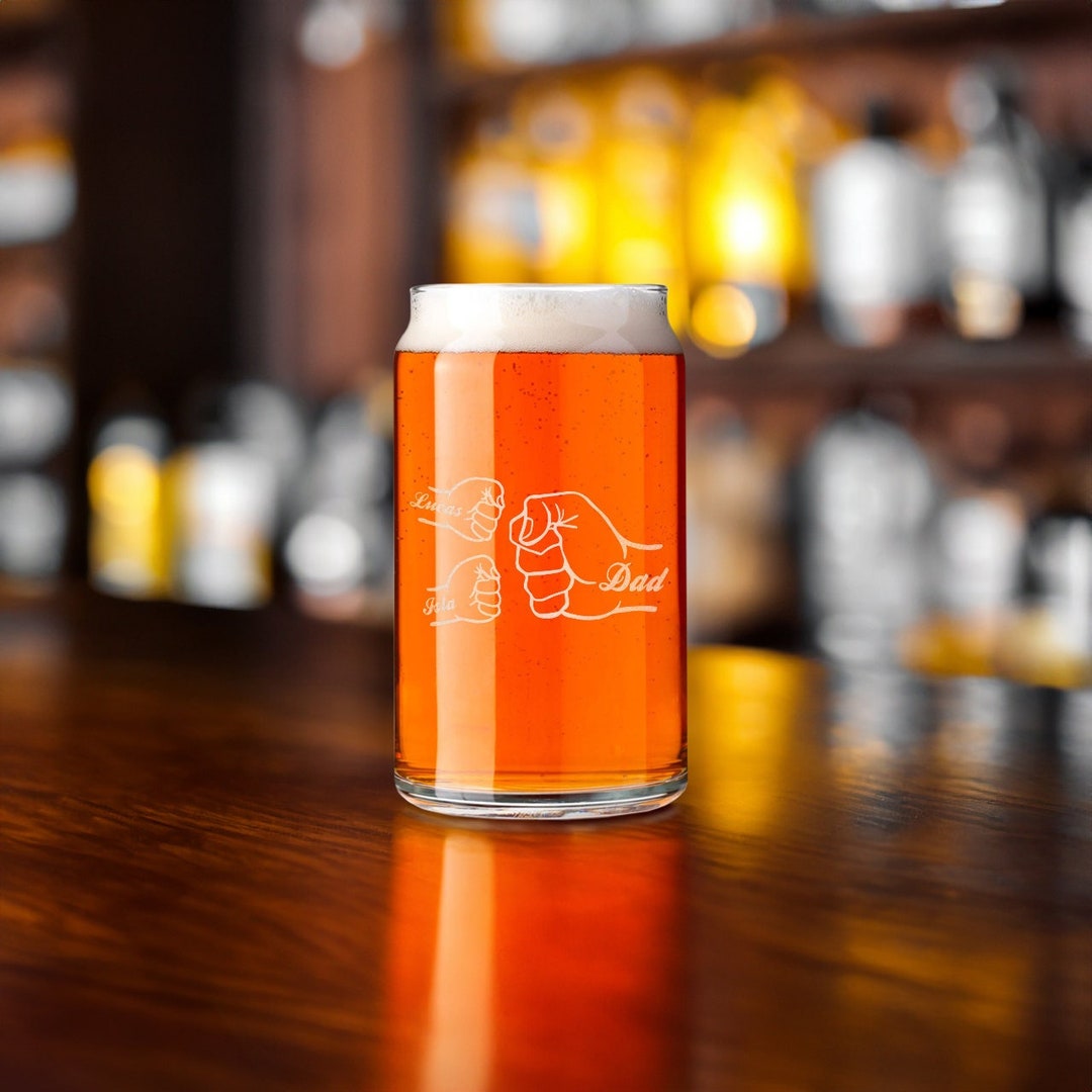 Personalized Fist Bump Beer Can Glasses, Father's Day Gift, Gifts for ...