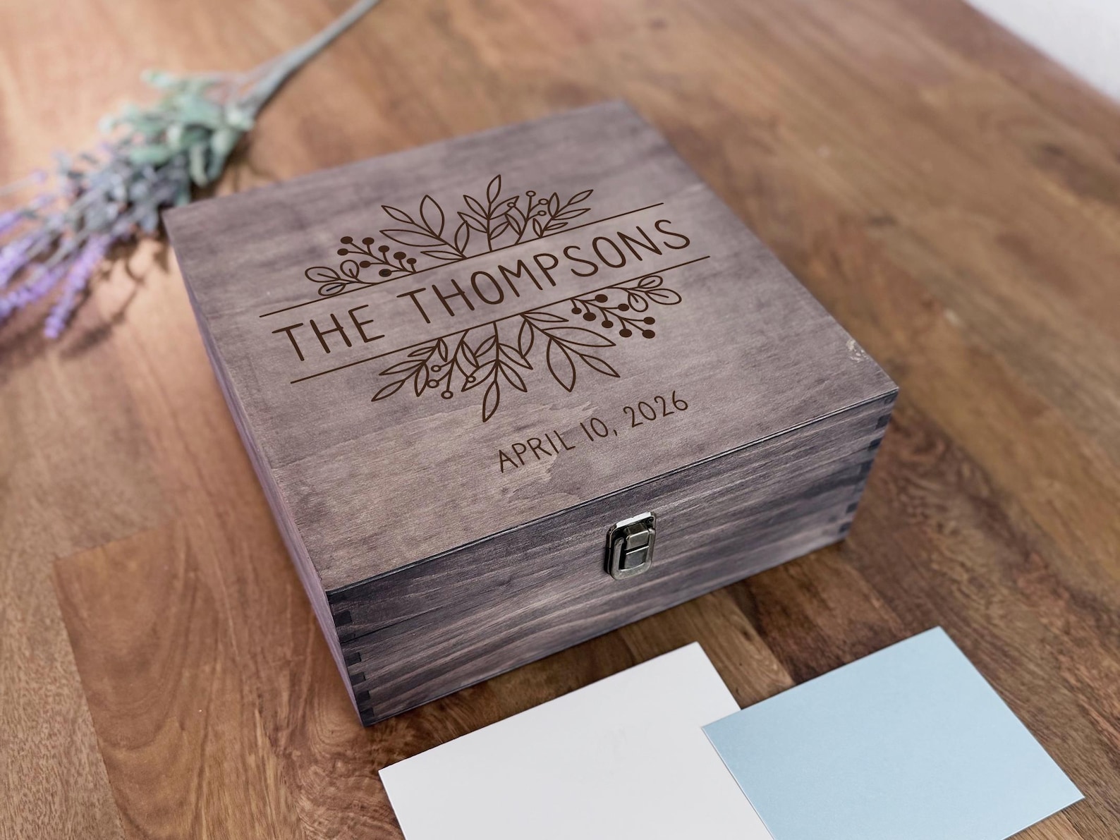 Personalized Wedding Keepsake Box - Custom Wooden Memory Box - Engraved ...