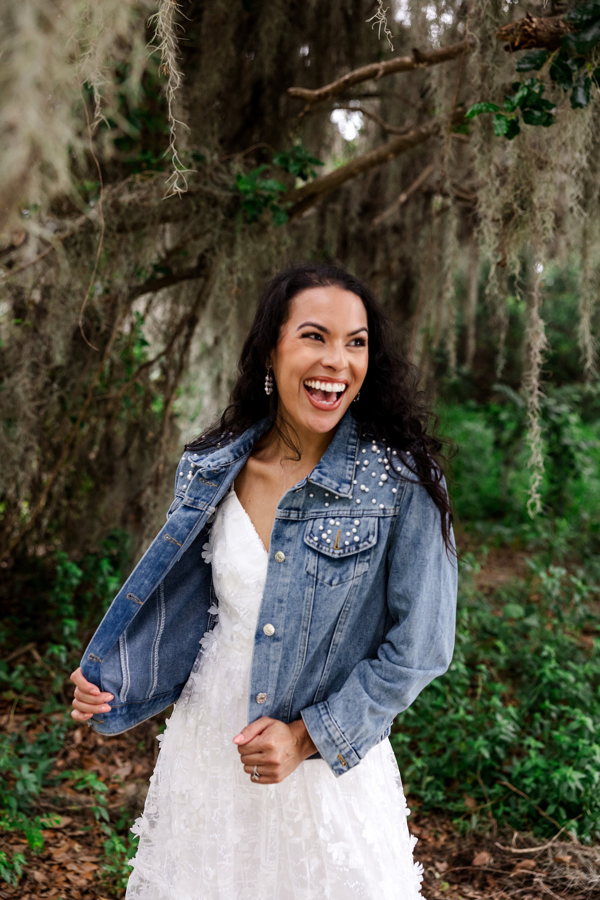 Embroidered Bridal Pearly Denim Jacket, Mrs. Wedding Jean Jacket ...