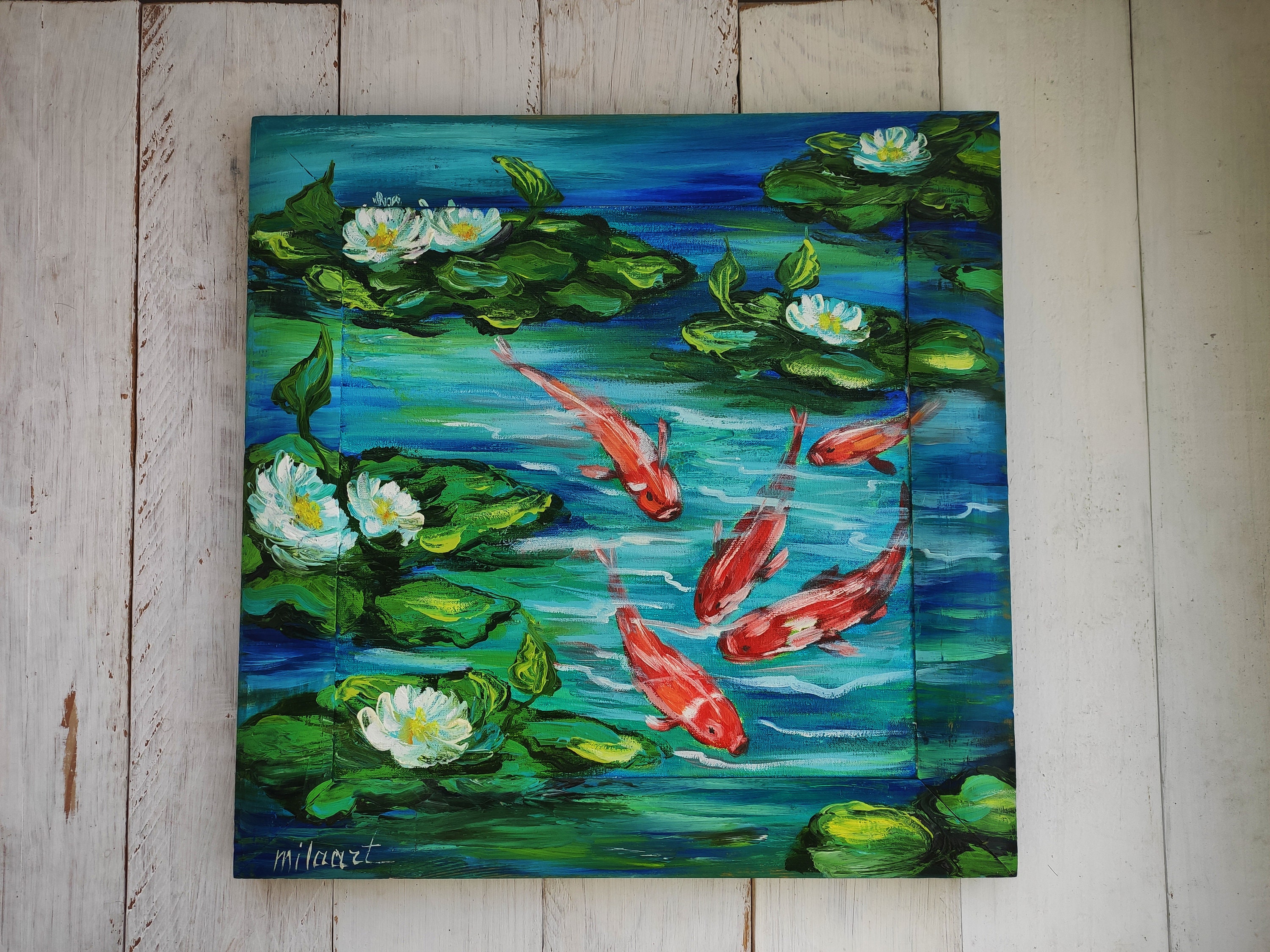 Koi Fish Oil Painting