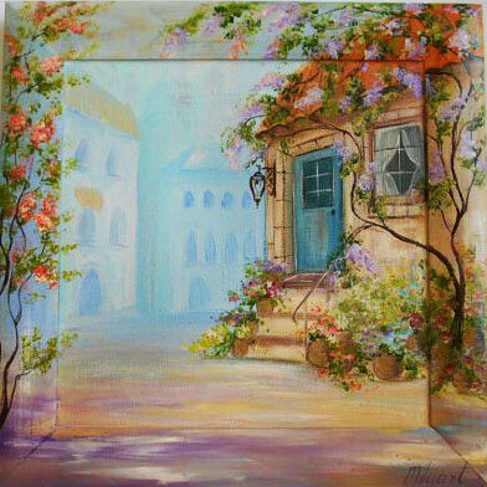 French Country Original Oil Painting on Canvas Countryside - Etsy