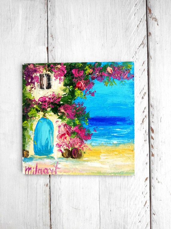 Happy Birthday Card Positano Painting Thank You Cards Amalfi - Etsy
