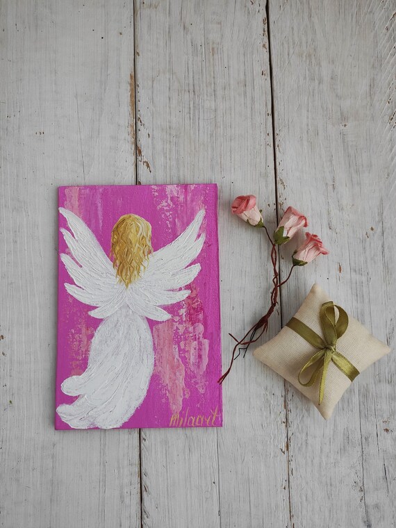 Oil Art & Collectibles Angel Painting Impasto Original Art Oil Painting ...