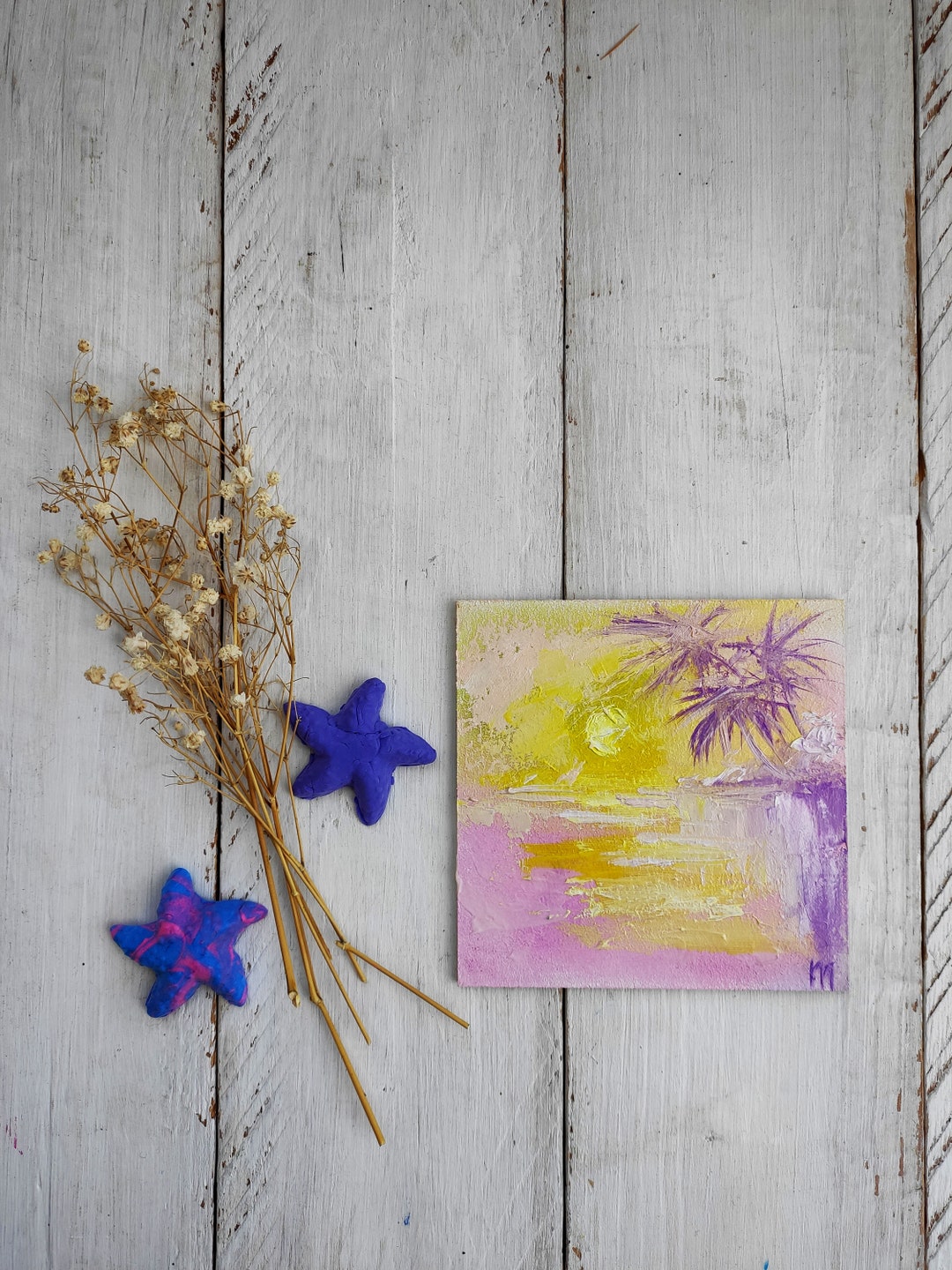 Hawaii Painting 4x4 Oil Painting Tropical Mini Canvas Art Scenic ...