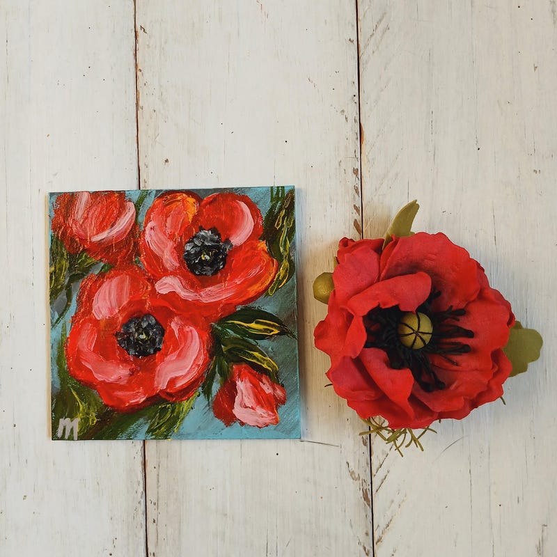 Poppy Painting - Etsy