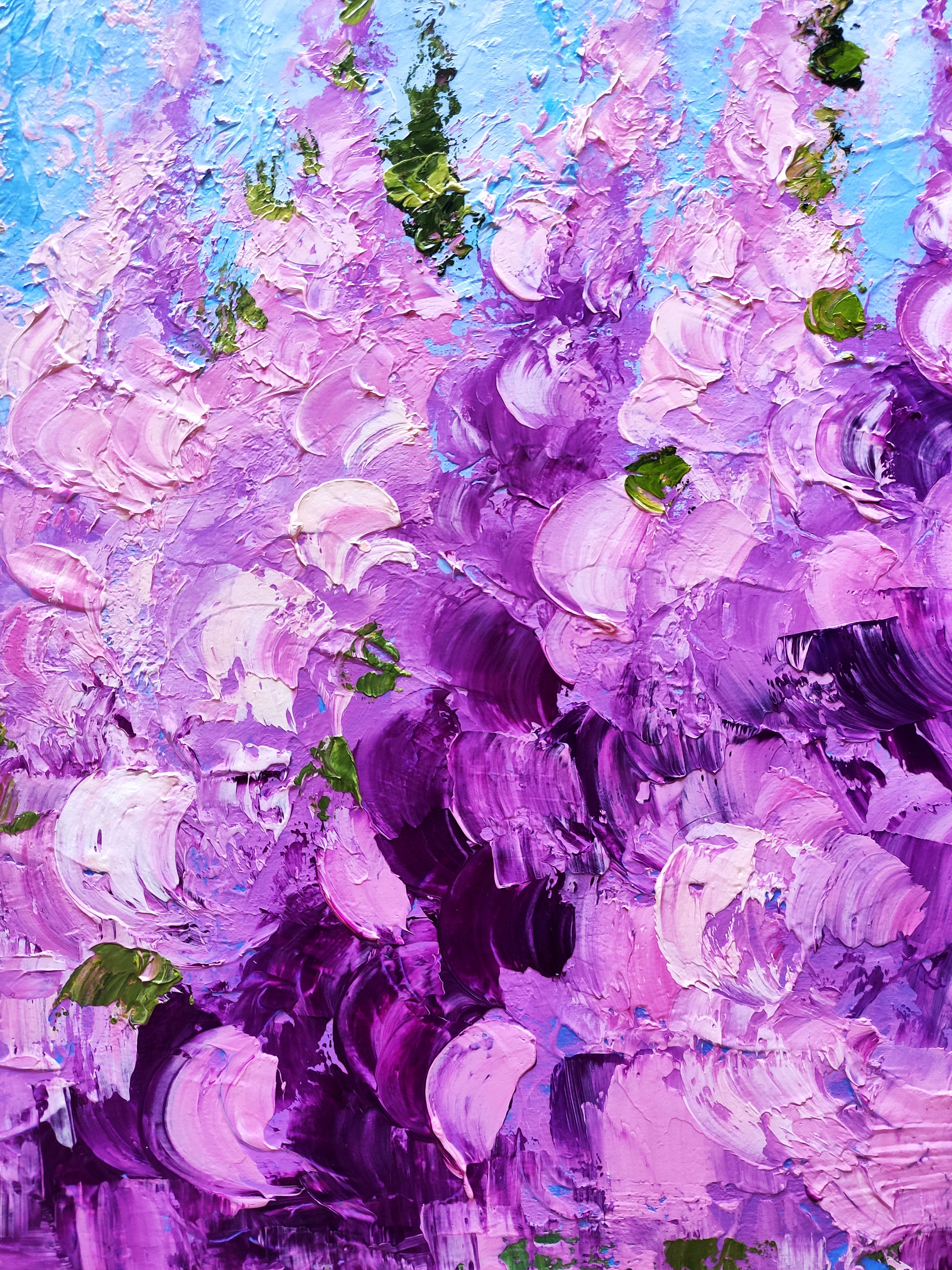 Large Abstract Wildflower Original Oil Painting on Canvas Pink | Etsy