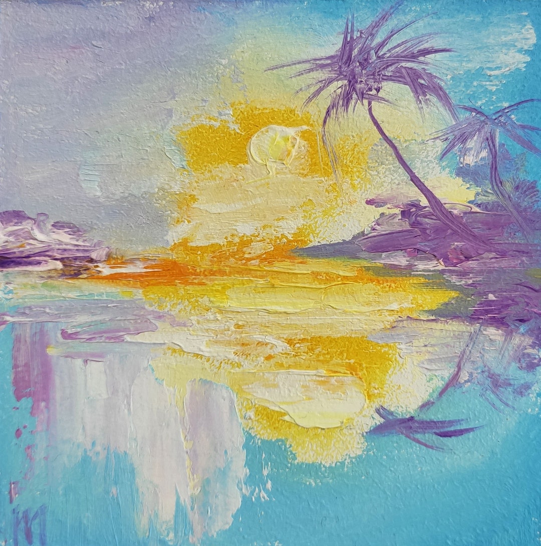 Hawaii Large Oil Painting Textured Wall Art Oversized Oil Painting ...