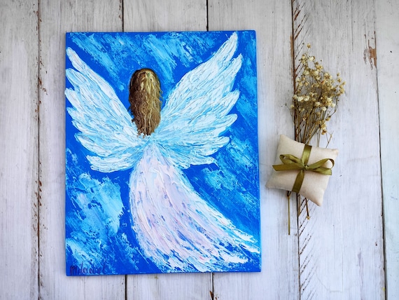 Angel Canvas Painting For Beginners Winter Angel Step By Step Acrylic