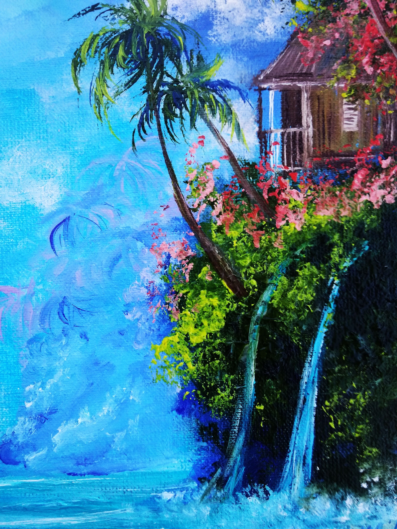 Hawaii landscape Original oil painting on small canvas | Etsy