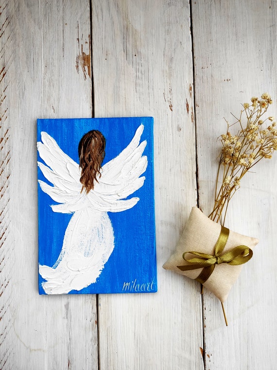 Oil Art & Collectibles Angel Painting Impasto Original Art Oil Painting ...
