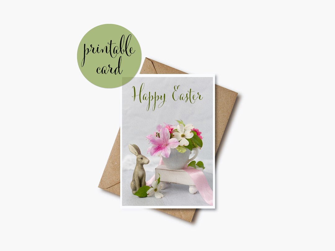 Printable Easter Card, Instant Download, Easter Note Card Stationery - Etsy