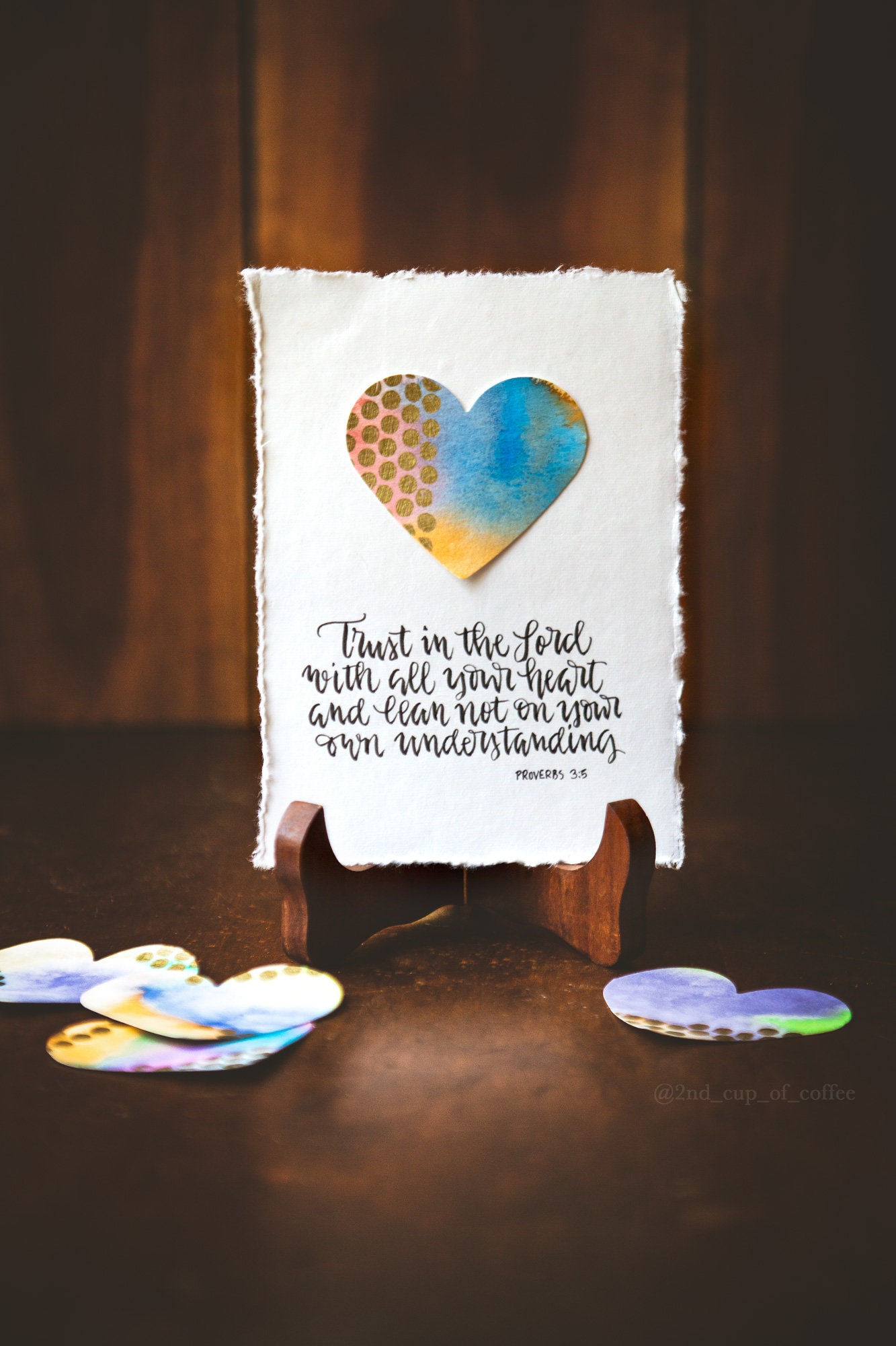 Proverbs 3:5 Hand-lettered Original; Vertical; Scripture Art; Bible ...