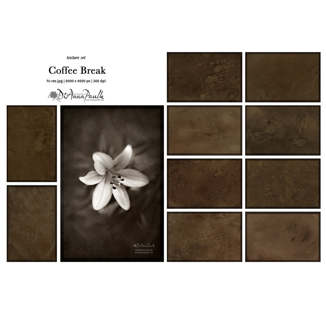 Coffee Break Texture Set, Photoshop Overlays, Digital Backdrops ...