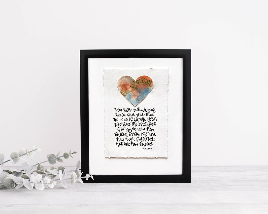 Joshua 23:14 Hand-lettered Original; Vertical; Scripture Art; Bible ...