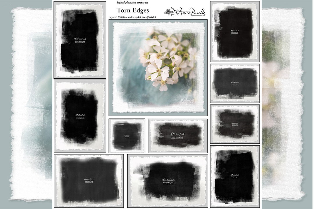 Torn Edges Texture and Masking Set for Photographers Using Photoshop - Etsy