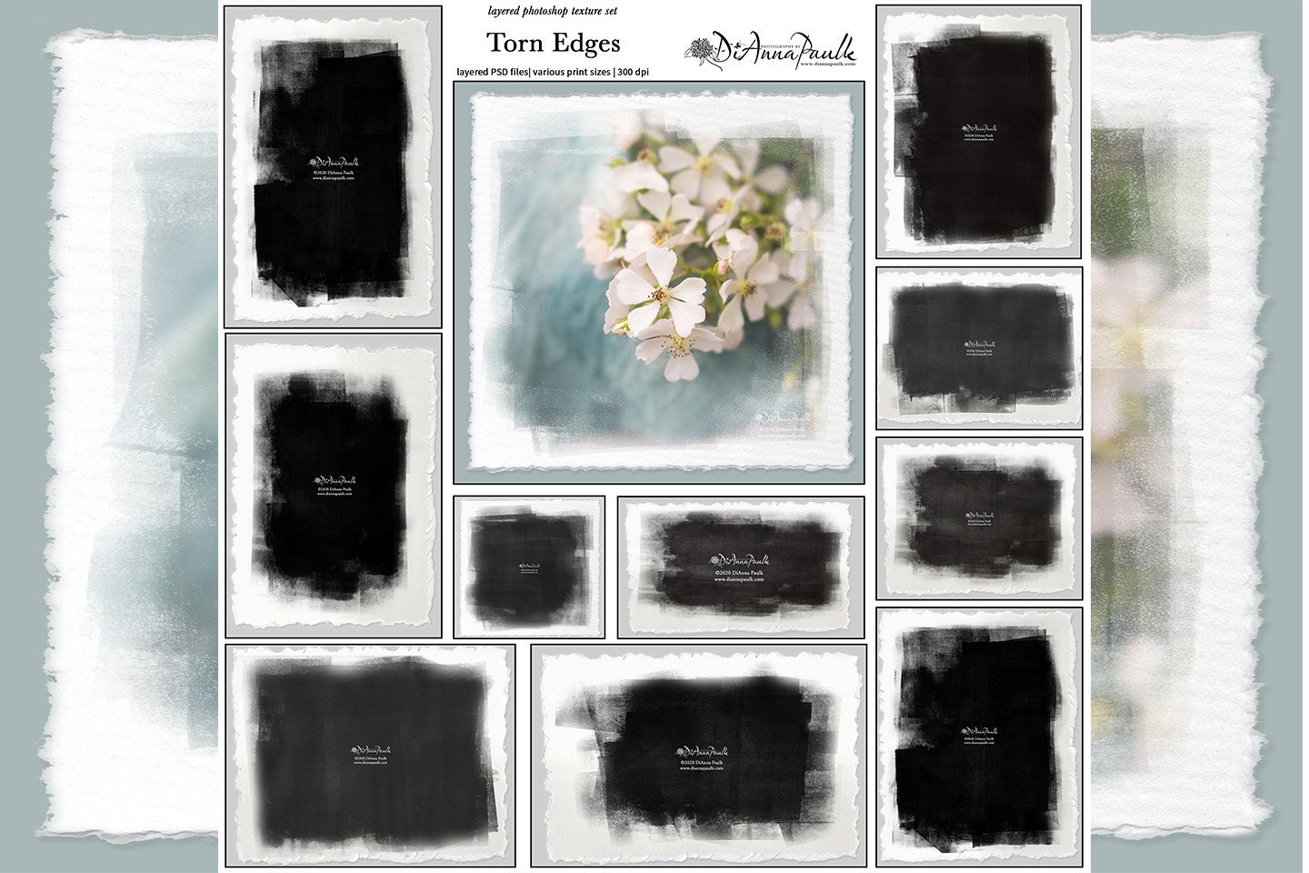 Torn Edges Texture and Masking Set for Photographers Using Photoshop - Etsy