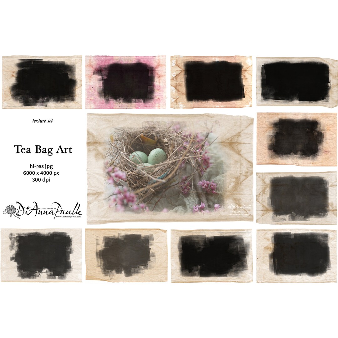 Tea Bag Art Texture and Masking Set for Photographers Using Photoshop ...