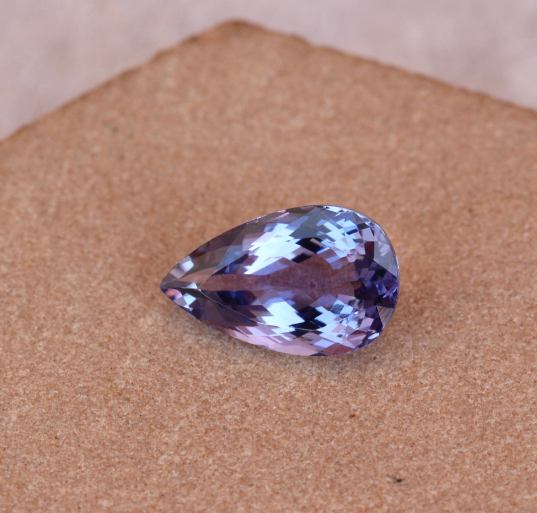 Violet Purple Tanzanite Pear Shaped Cut 3.62 Ct, Loose Tanzanite ...