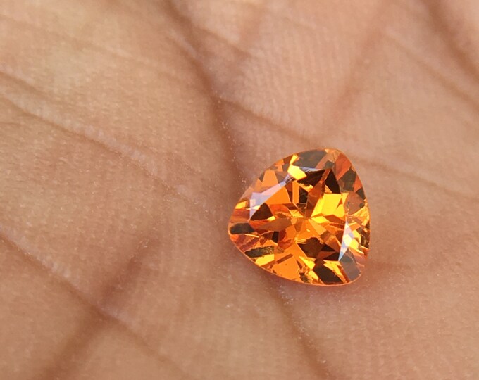 High End No Treatment Orange Garnet Trillion Cut, Danity Ring/ Recycled ...