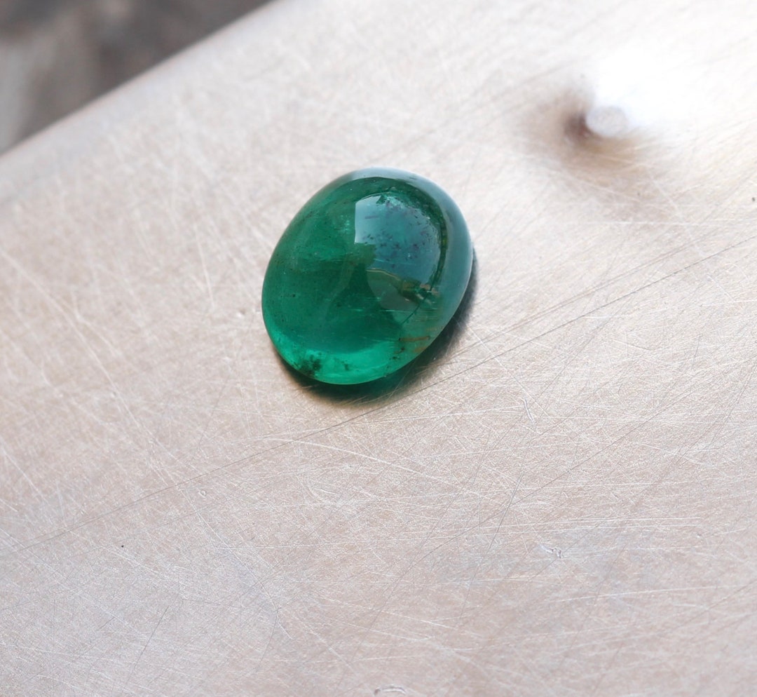 Zambian Emerald Cabochon, Oval Green Gemstone, 1.93 Carats - Etsy