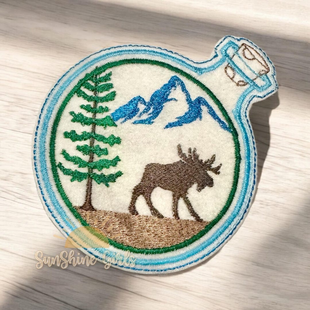 Iron on Moose Bottle Patch, Patches, Embroidery Patches/ Patch/moose - Etsy