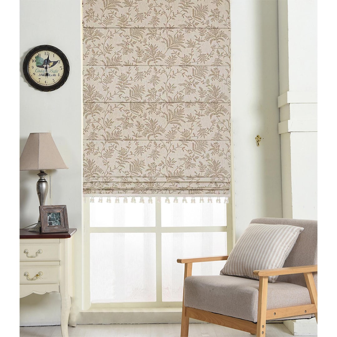 Custom Cotton and Polyester Blends Roman Shade, for Bedroom, Living and ...
