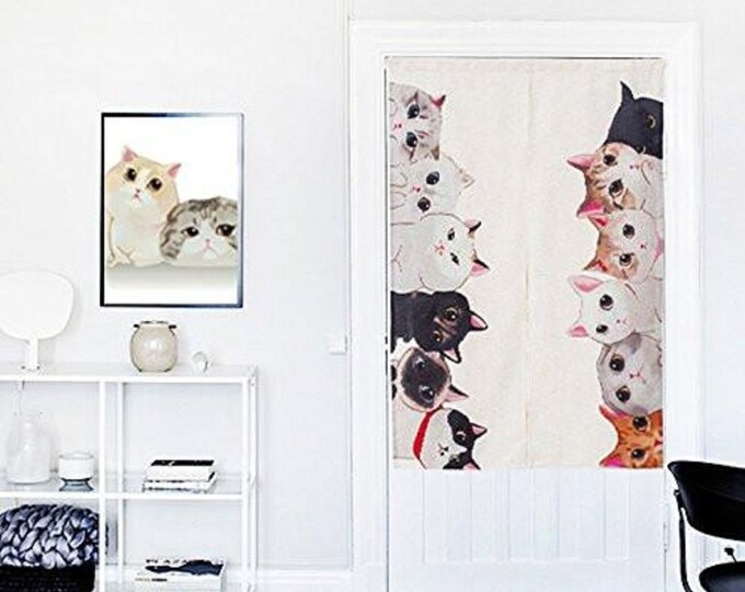 CAT FAMILY Noren Curtain Wall Tapestry Japanese Noren Short - Etsy
