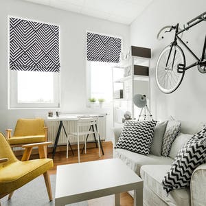 Right Angle, Geometric Roman Shades, Diy Roman Shade Kit, Fabric Blinds ...