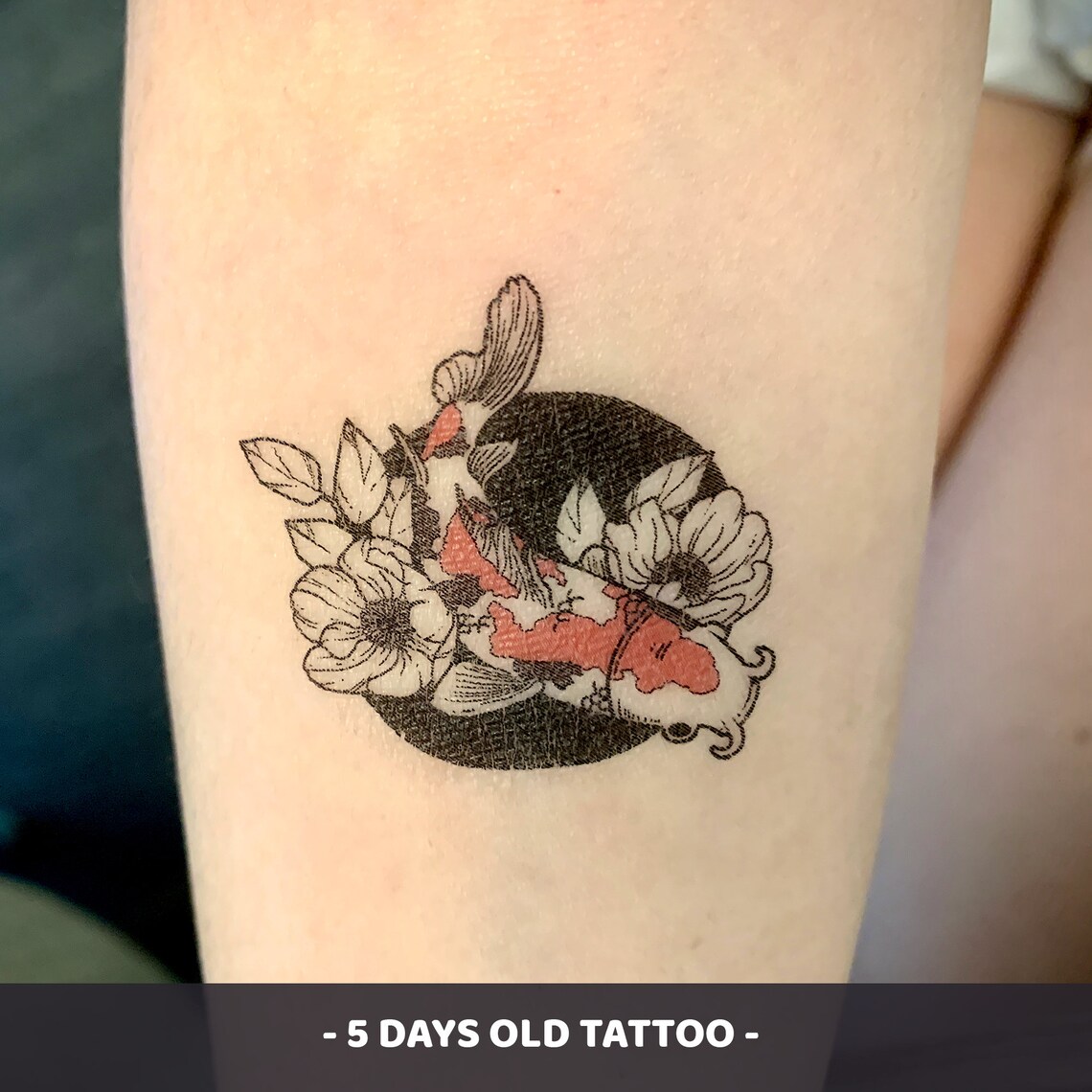 Temporary Tattoo/koi Fish Tattoo/floral Tattoo/ Feminine - Etsy Canada
