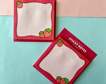 Bunny and Strawberry Sticky Notes Cute Kawaii Memo Pads, Japanese ...