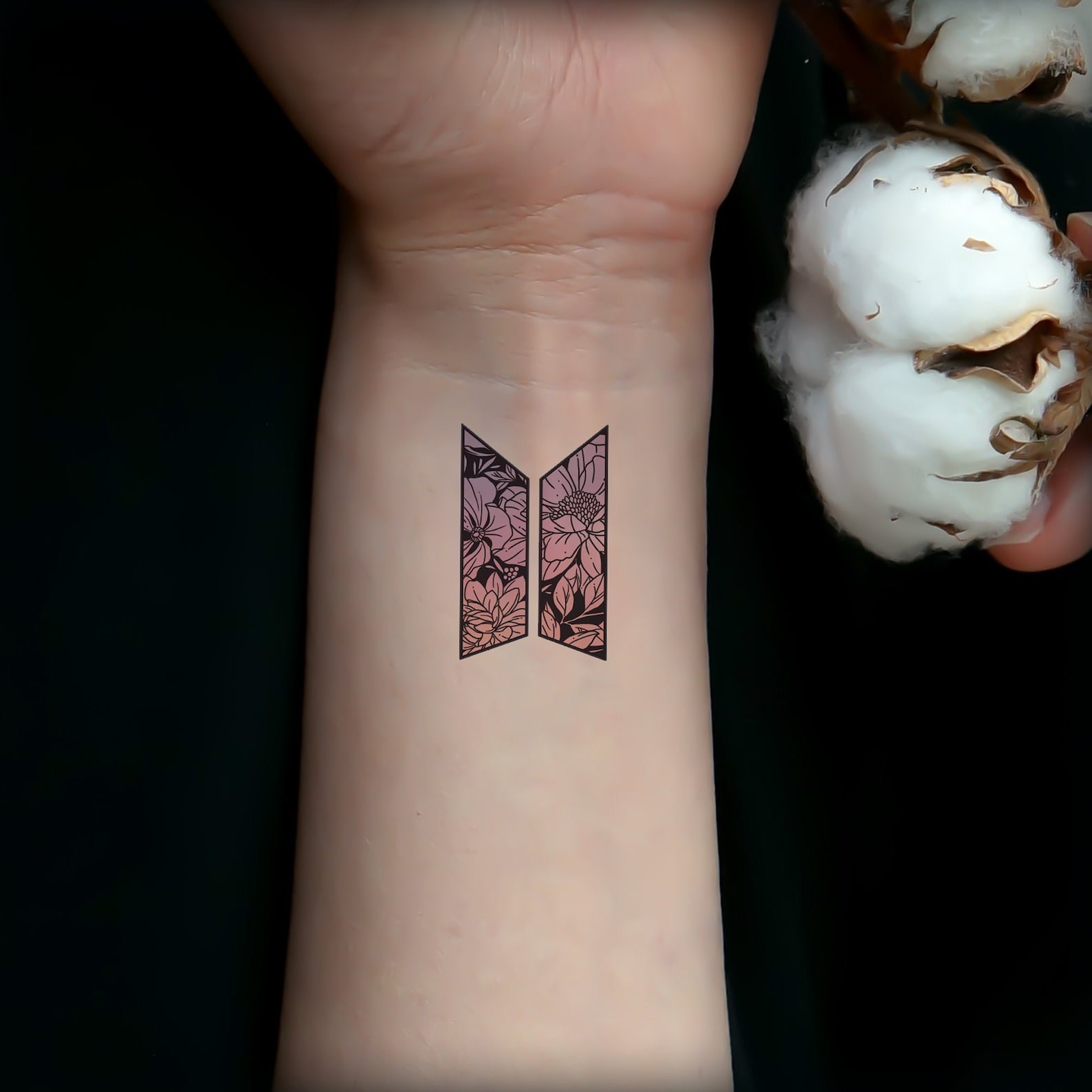 Temporary Tattoo/bts Tattoo/floral Tattoo/geometry Tattoo/ - Etsy Canada