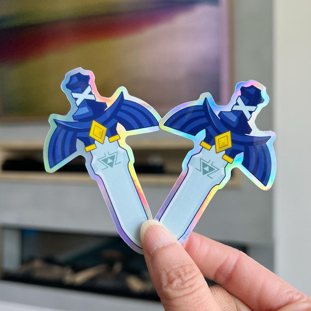 Holographic Master Sword Stickers - Sets of 2 I TOTK - Etsy