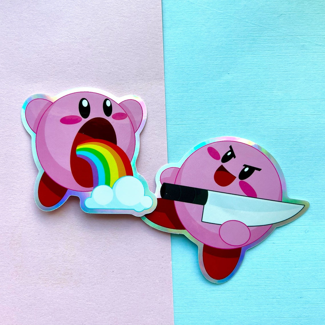 Holographic Kirby Stickers - Sets of 2 - Etsy